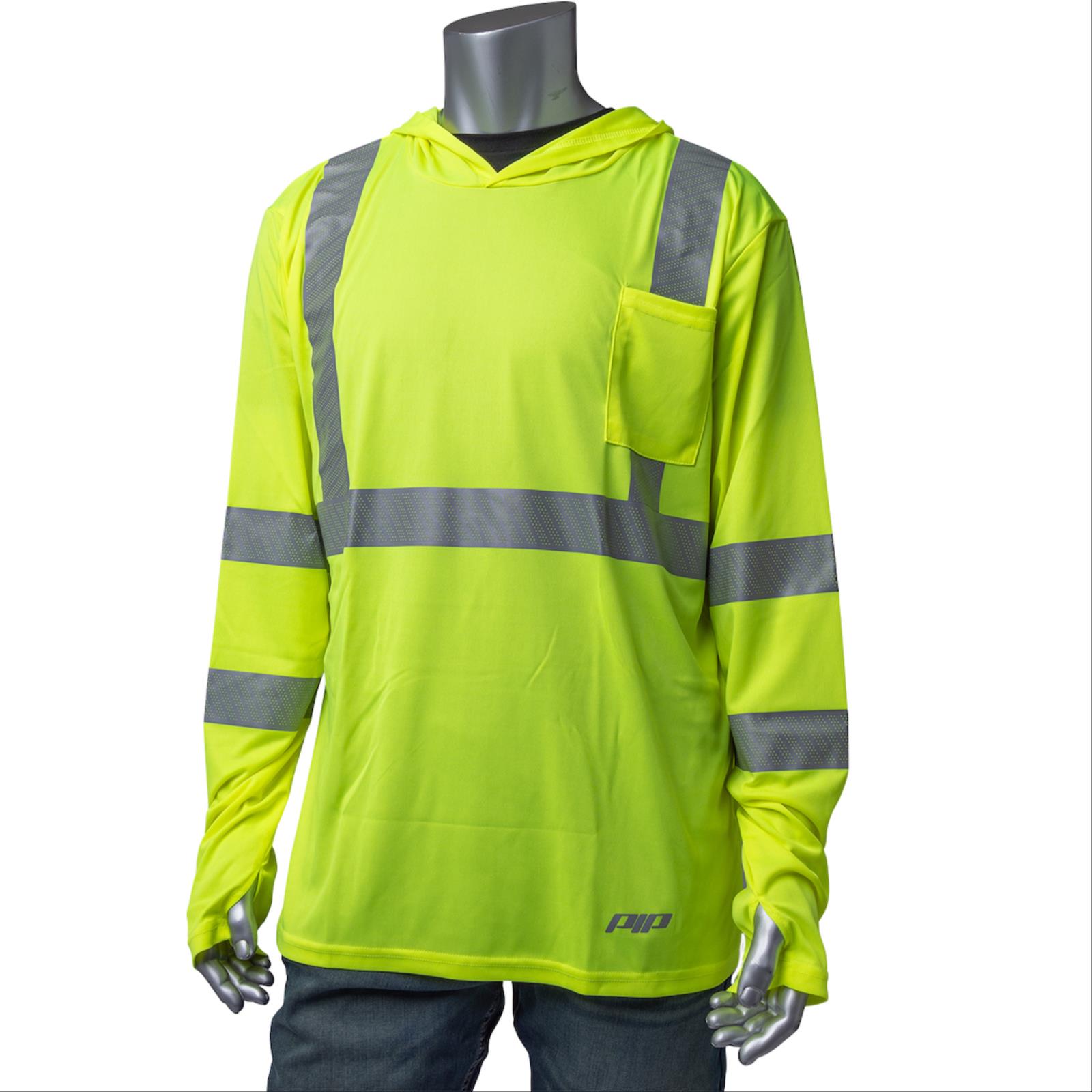 Safety Products Inc - Quick Dry Hooded Long Sleeve T-Shirt, Class 3 ...