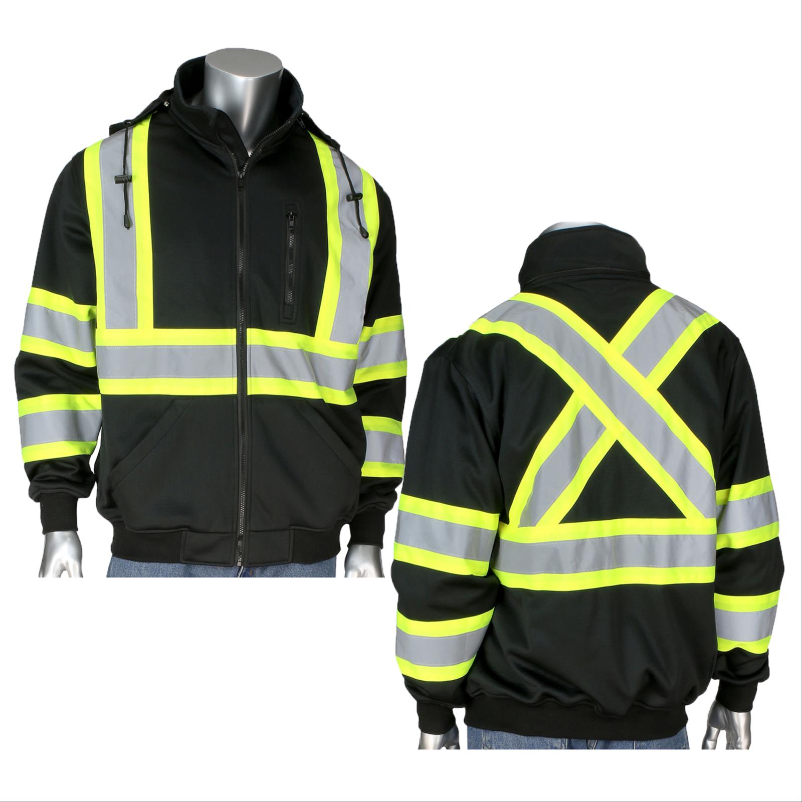Safety Products Inc - Two-Tone X-Back Full Zip Grid Fleece Sweatshirt ...