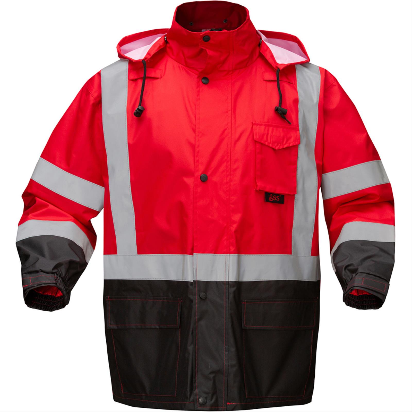 Safety Products Inc - Multi Color Premium Hooded Rain Coat Black Bottom