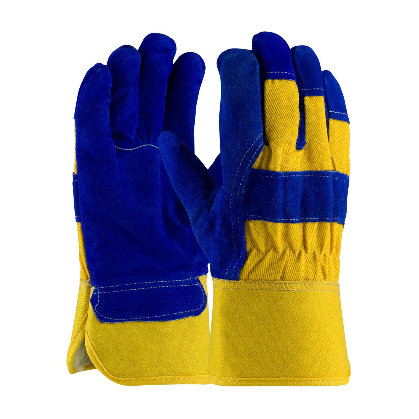 Safety Products Inc - Split Cowhide Leather Palm Gloves, Fabric Back ...