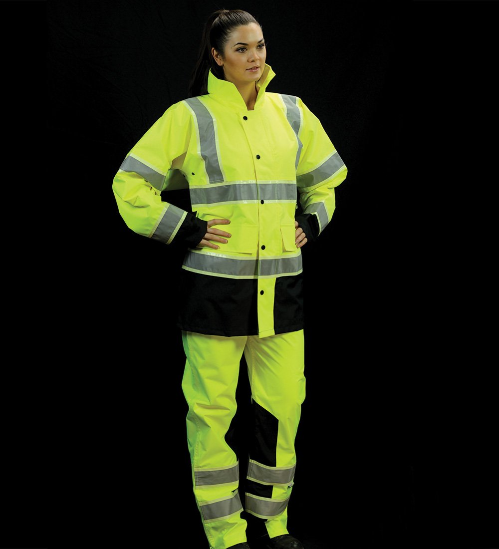 Safety Products Inc - Rainsuit with Black Bottom, Class 3 Type R Jacket ...