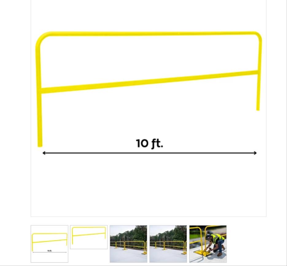 Safety Products Inc - 10FT GUARDRAIL FOR TIE DOWN UNIV. FALL PRO SYSTEM