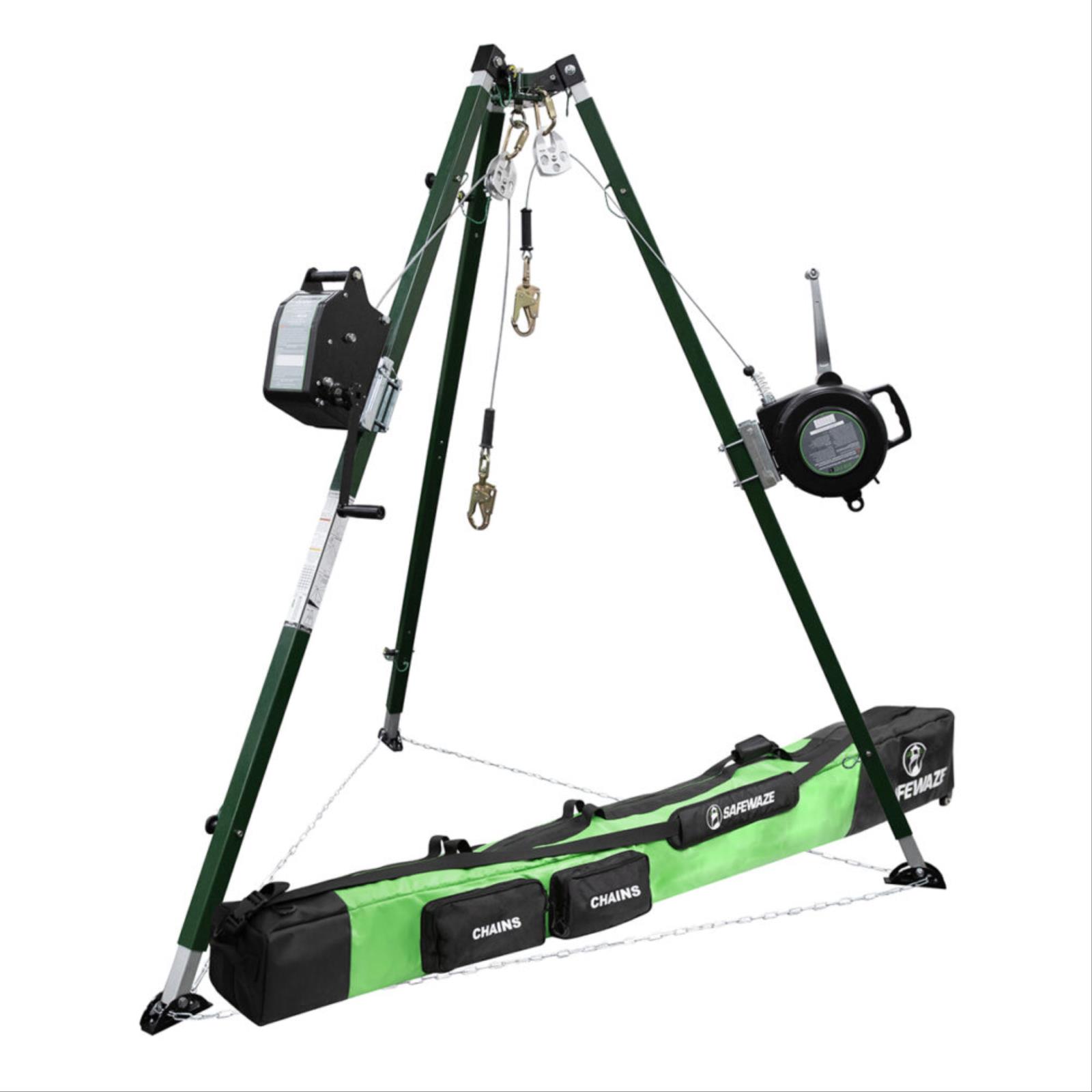 Safety Products Inc - SAFEWAZE 10' TECH TRIPOD KIT: 65' PERSONNEL WINCH ...