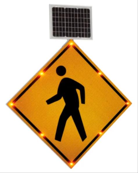 Safety Products Inc - 30" SOLAR POWERED FLASHING LED PEDESTRIAN ...