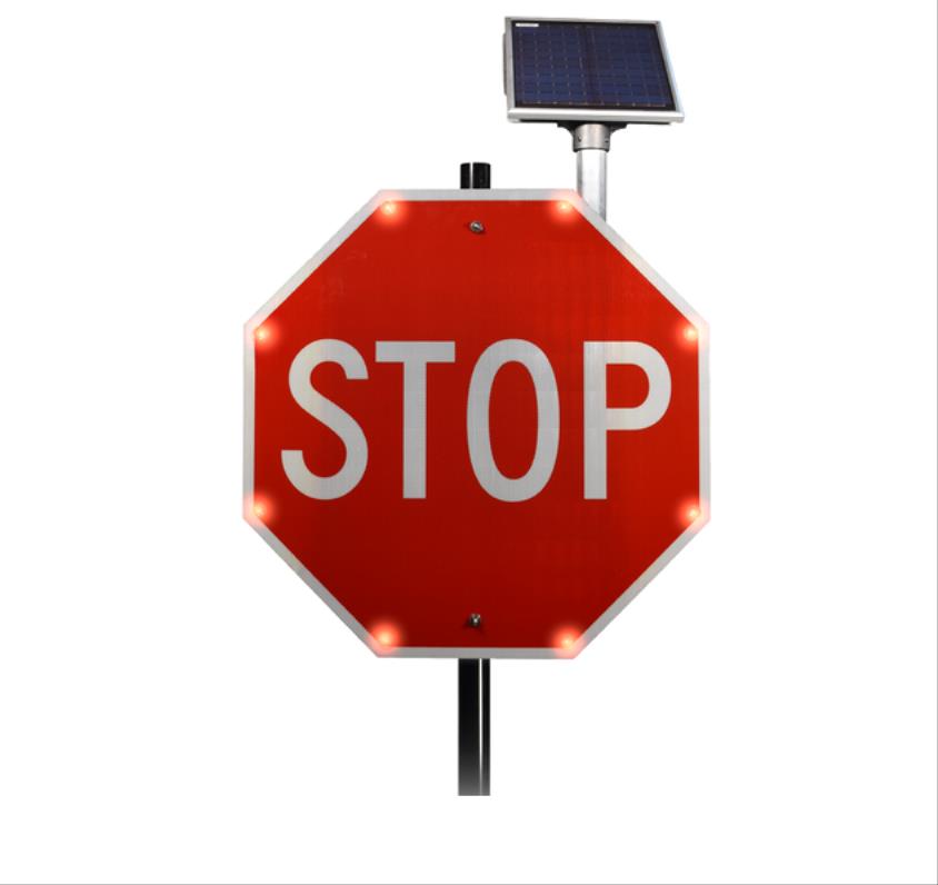 Safety Products Inc - BLINKERSIGN R1-1 36" STOP DGR RED, SOLAR, 8 RED ...