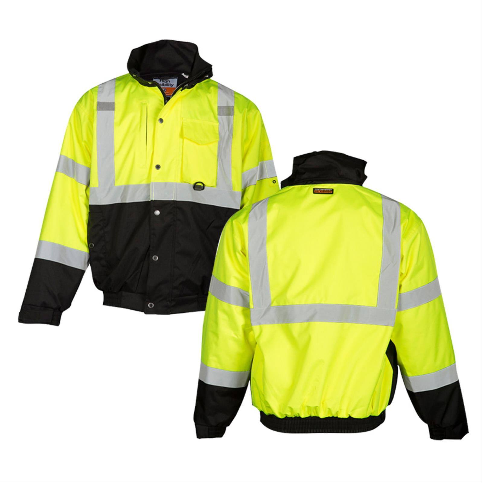 Safety Products Inc - Ripstop Black Bottom Bomber Jacket, Class 3 Type R