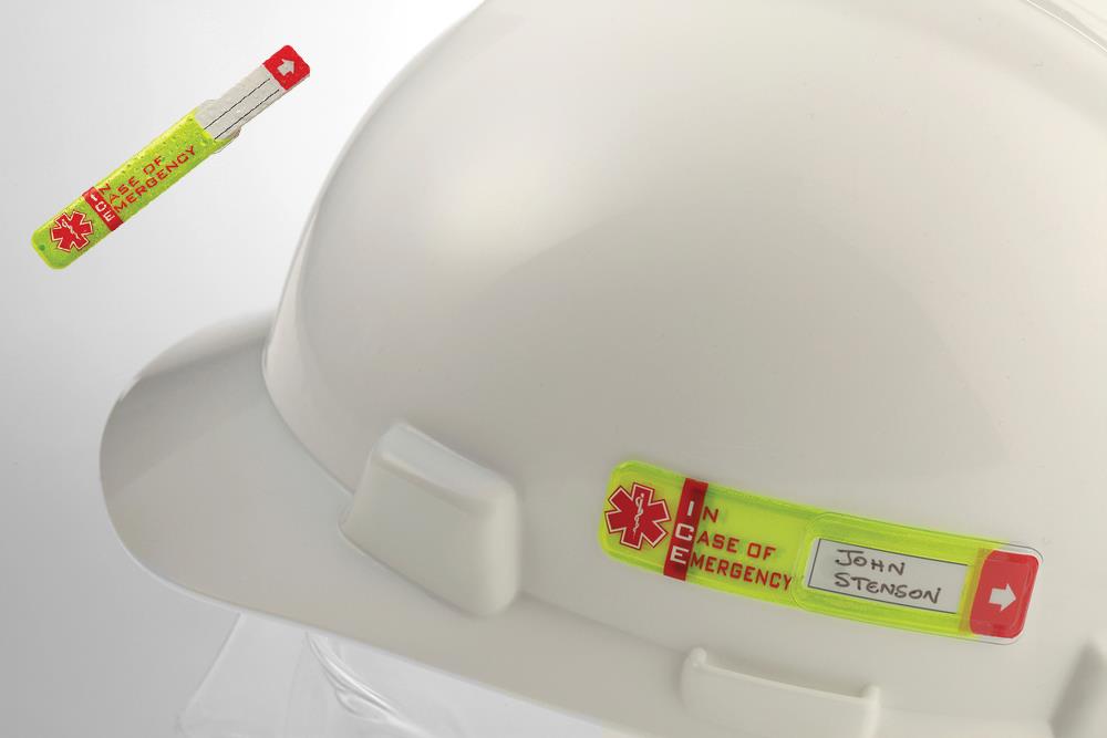 Safety Products Inc - Worker Emergency ID Hard Hat Label, Waterproof