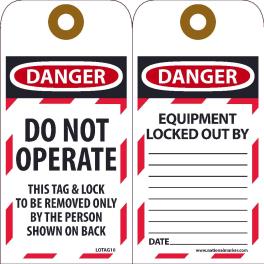 Safety Products Inc - DANGER DO NOT OPERATE Tag