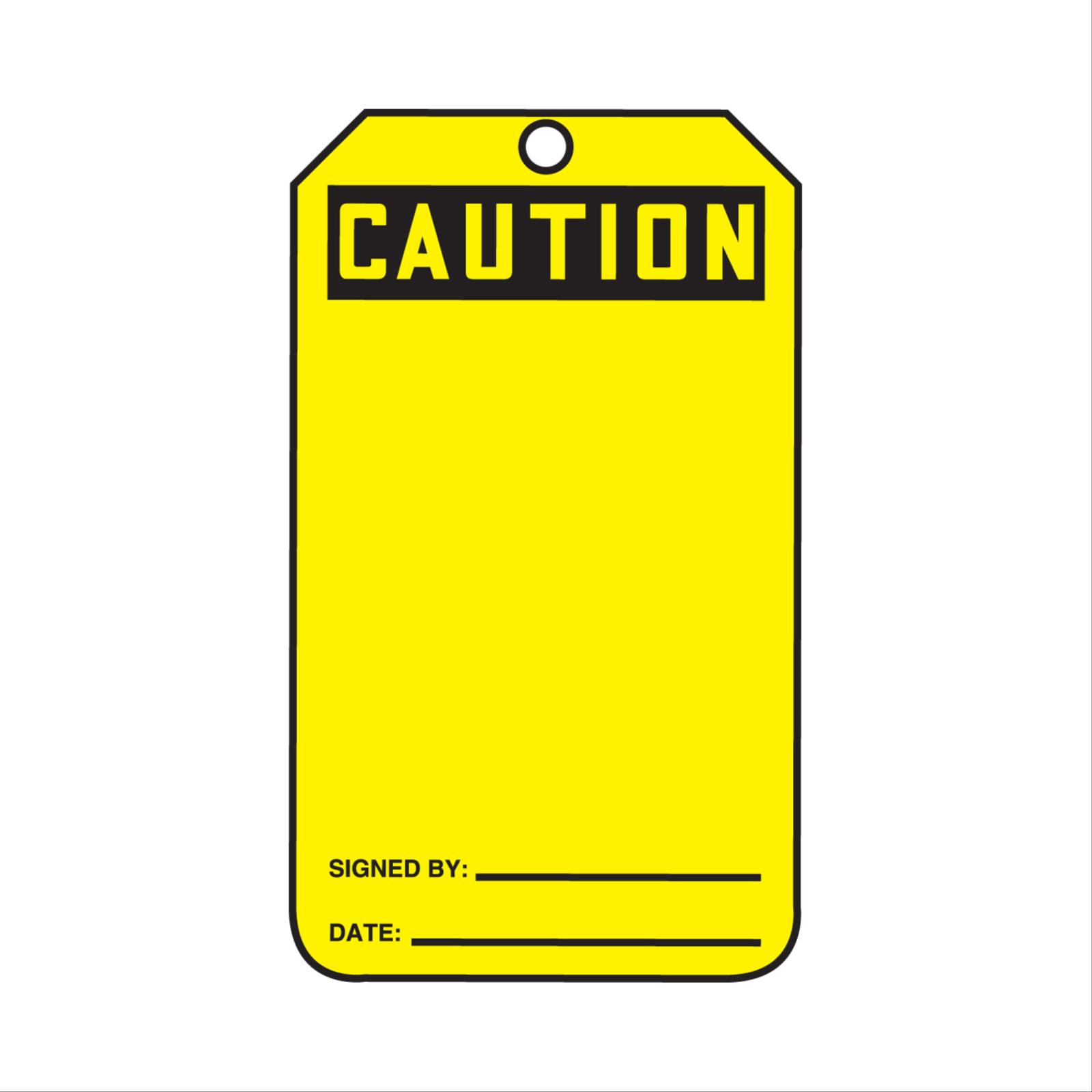 Safety Products Inc - OSHA Caution Safety Tags: Blank Yellow