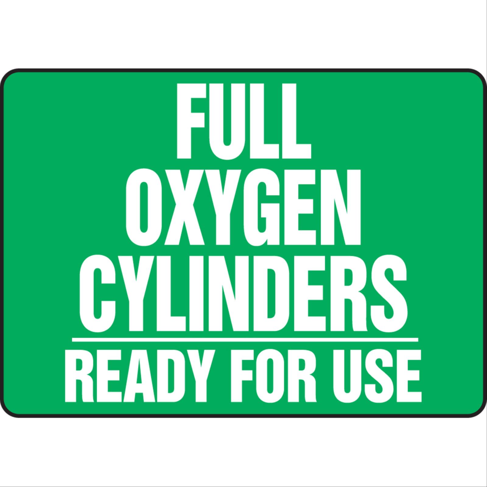 Safety Products Inc - Full Oxygen Cylinders - Ready For Use Signs