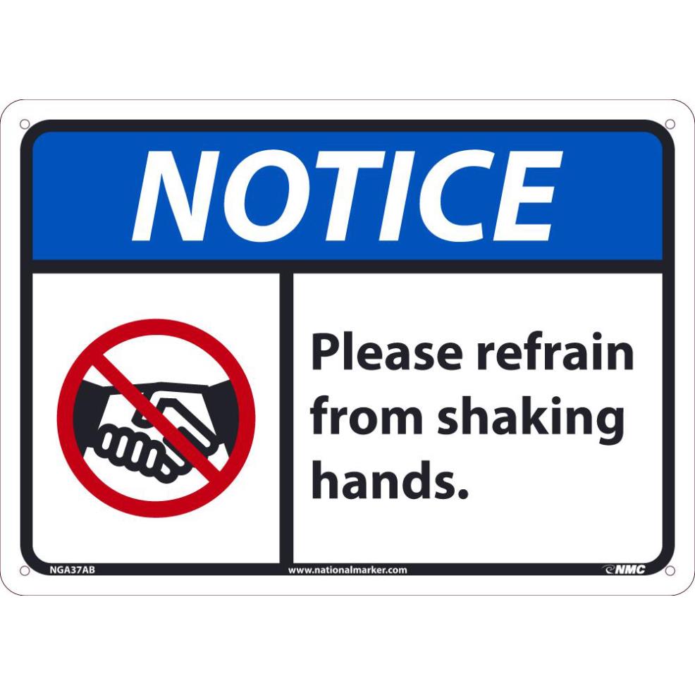Safety Products Inc - COVID-19 Notice Please Refrain From Shaking Hands ...