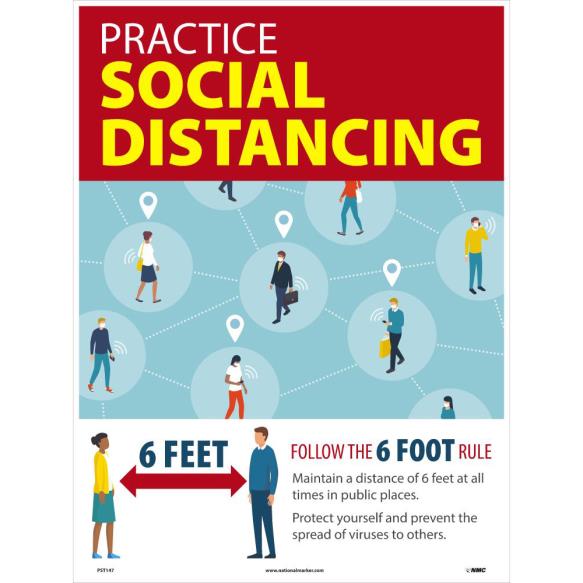 Safety Products Inc - COVID-19 Practice Social Distancing Poster
