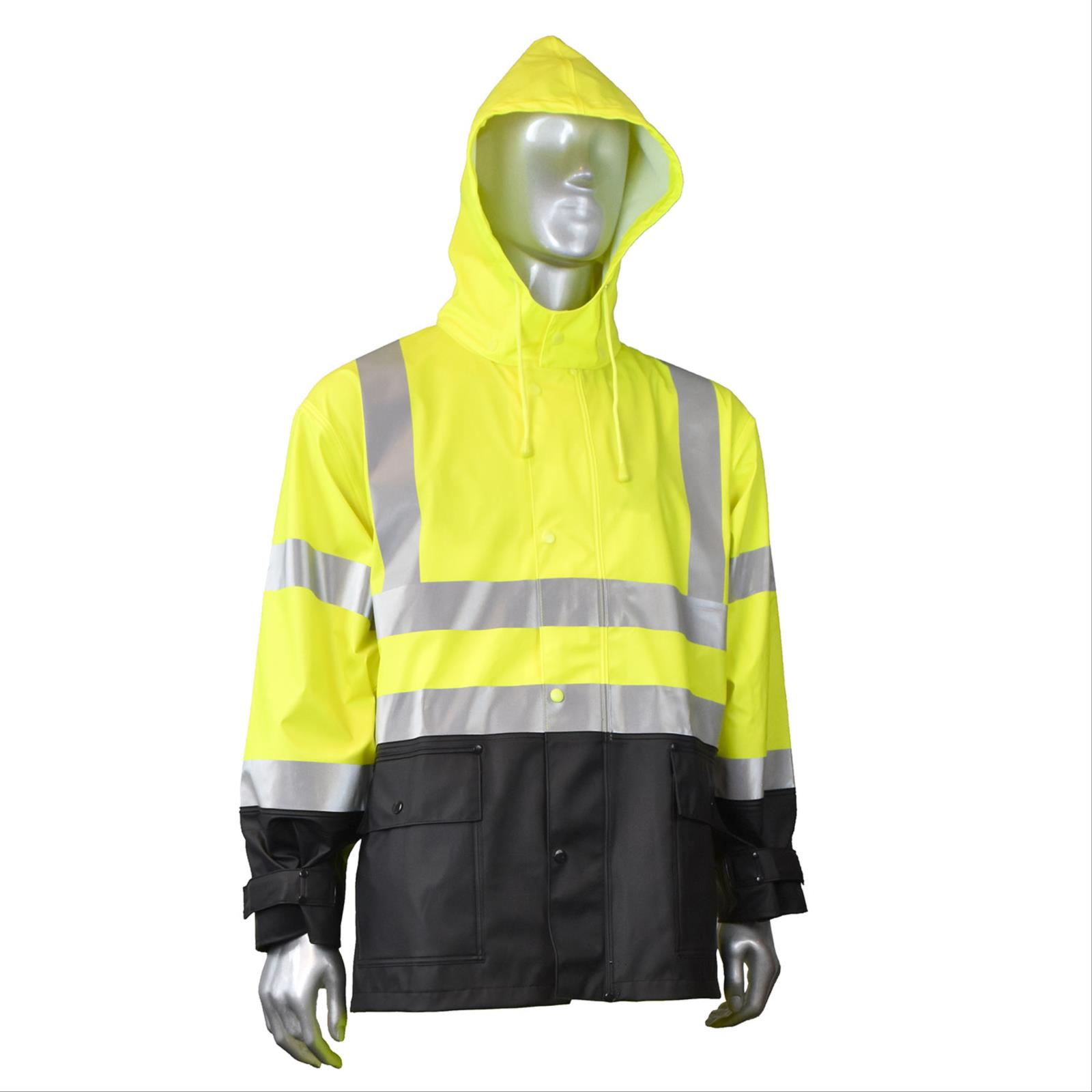 Safety Products Inc - High Visibility Rainwear with Black Bottom, Class ...
