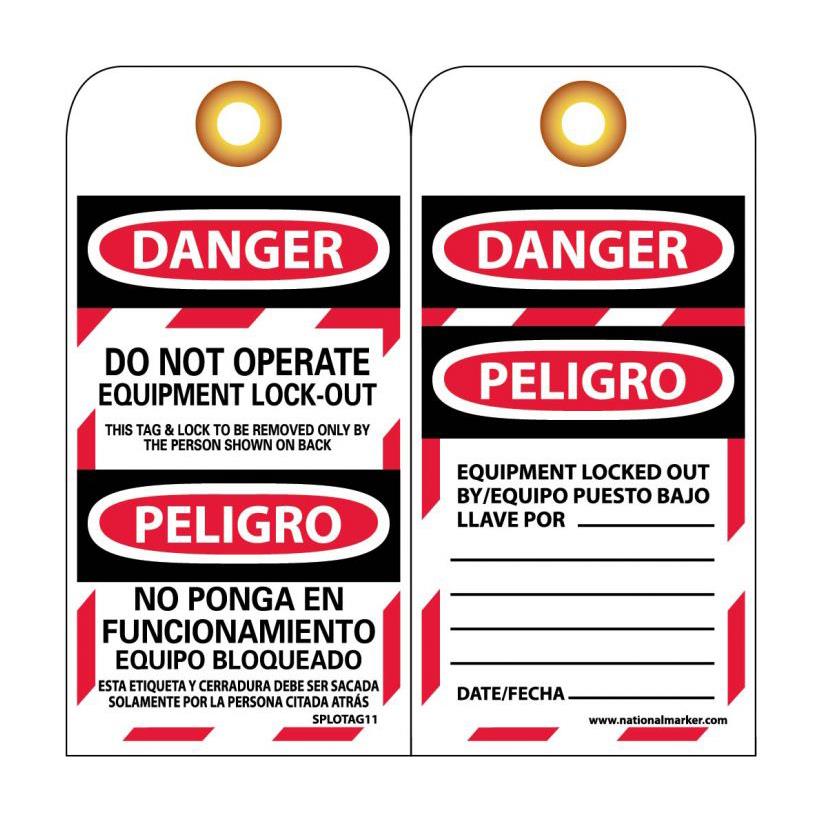 Safety Products Inc - DANGER DO NOT OPERATE EQUIPMENT LOCK-OUT Tag