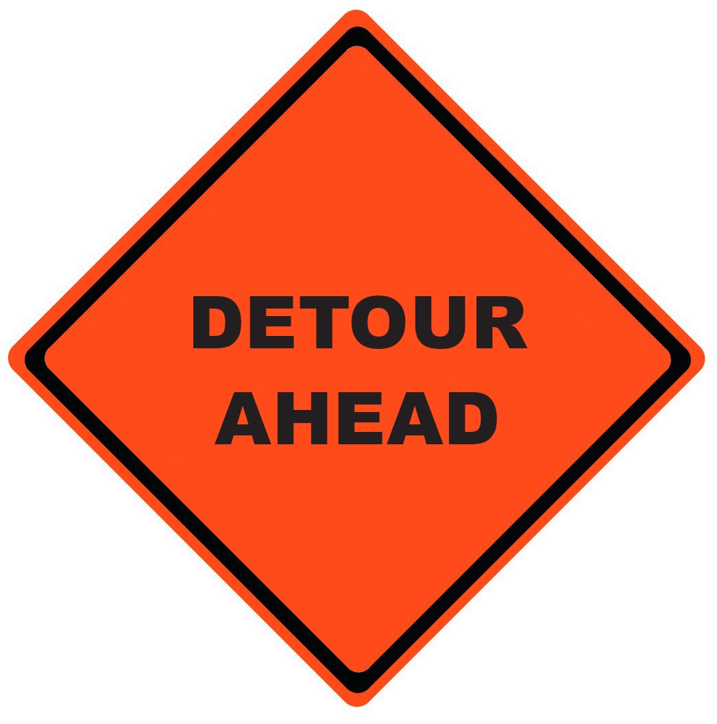 Safety Products Inc - Detour Ahead Roll Up Work Zone Signs