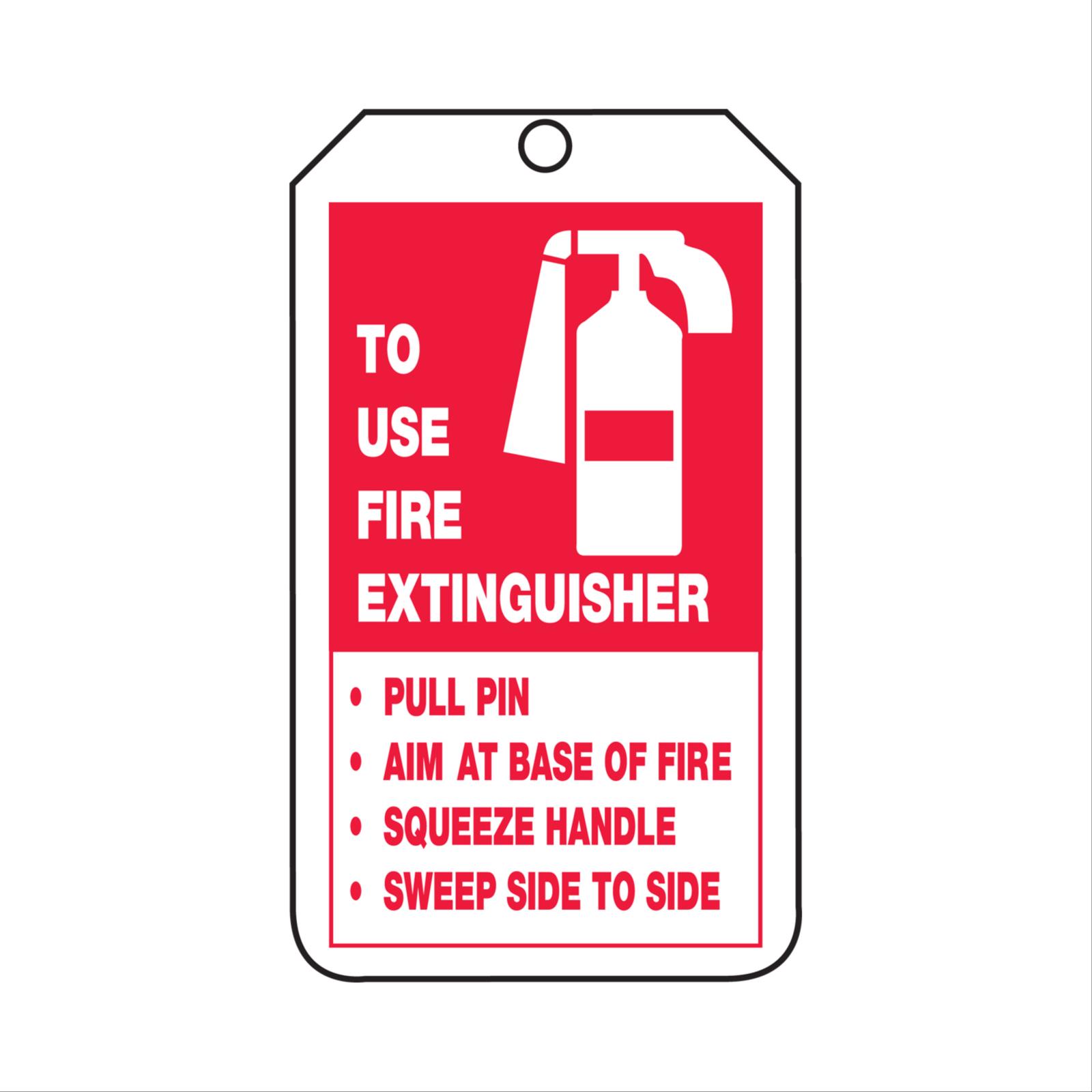 Safety Products Inc - Fire Extinguisher Instructions Safety Tags