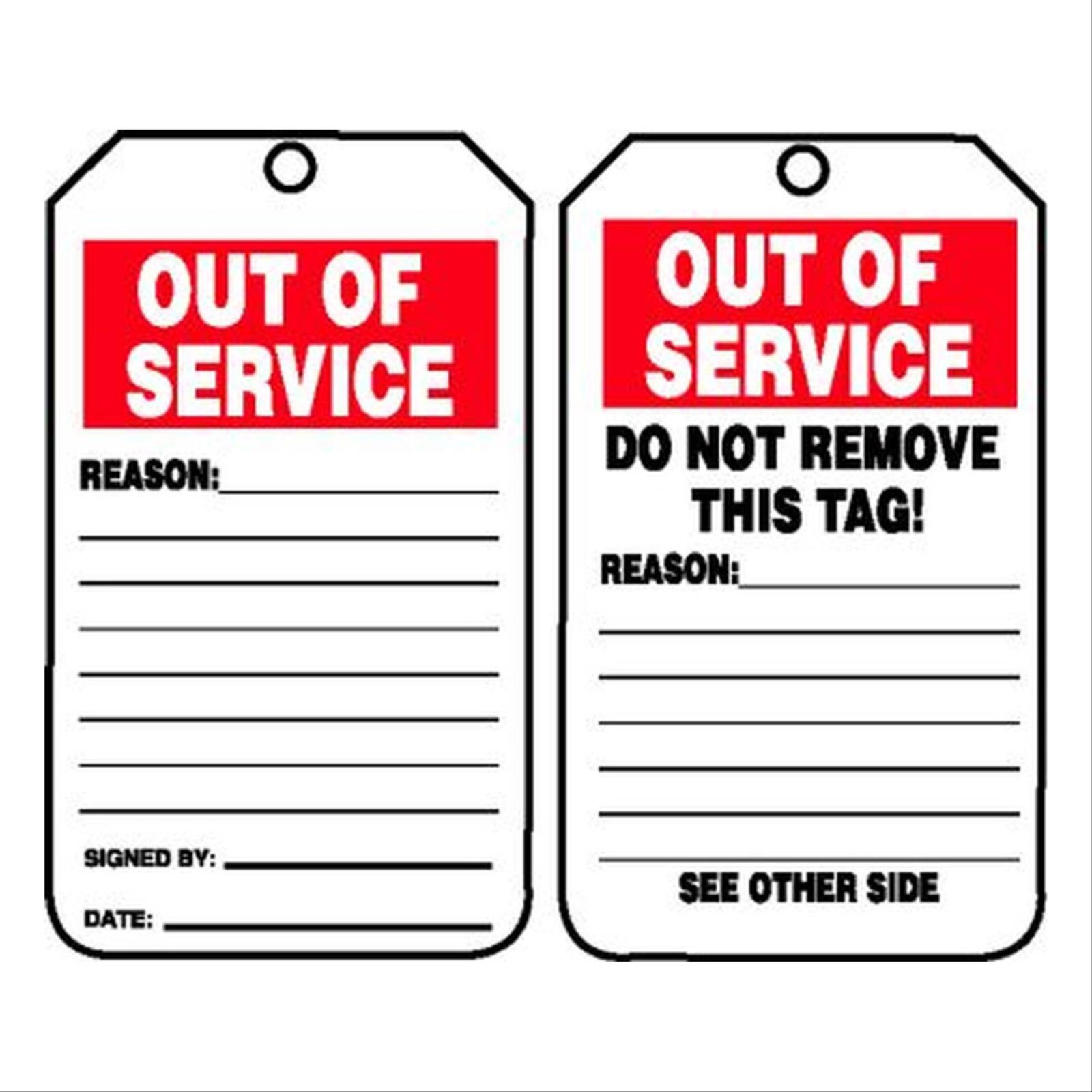 Safety Products Inc - Out Of Service Tags
