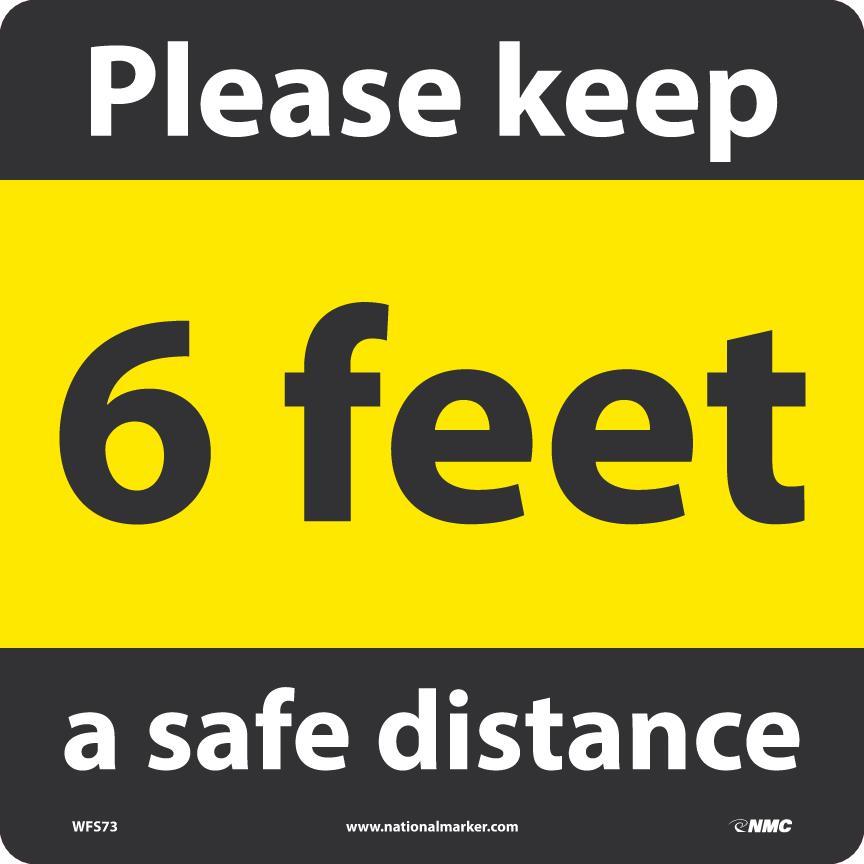 Safety Products Inc - COVID-19 "Please Keep a Safe Distance, 6ft" Floor ...