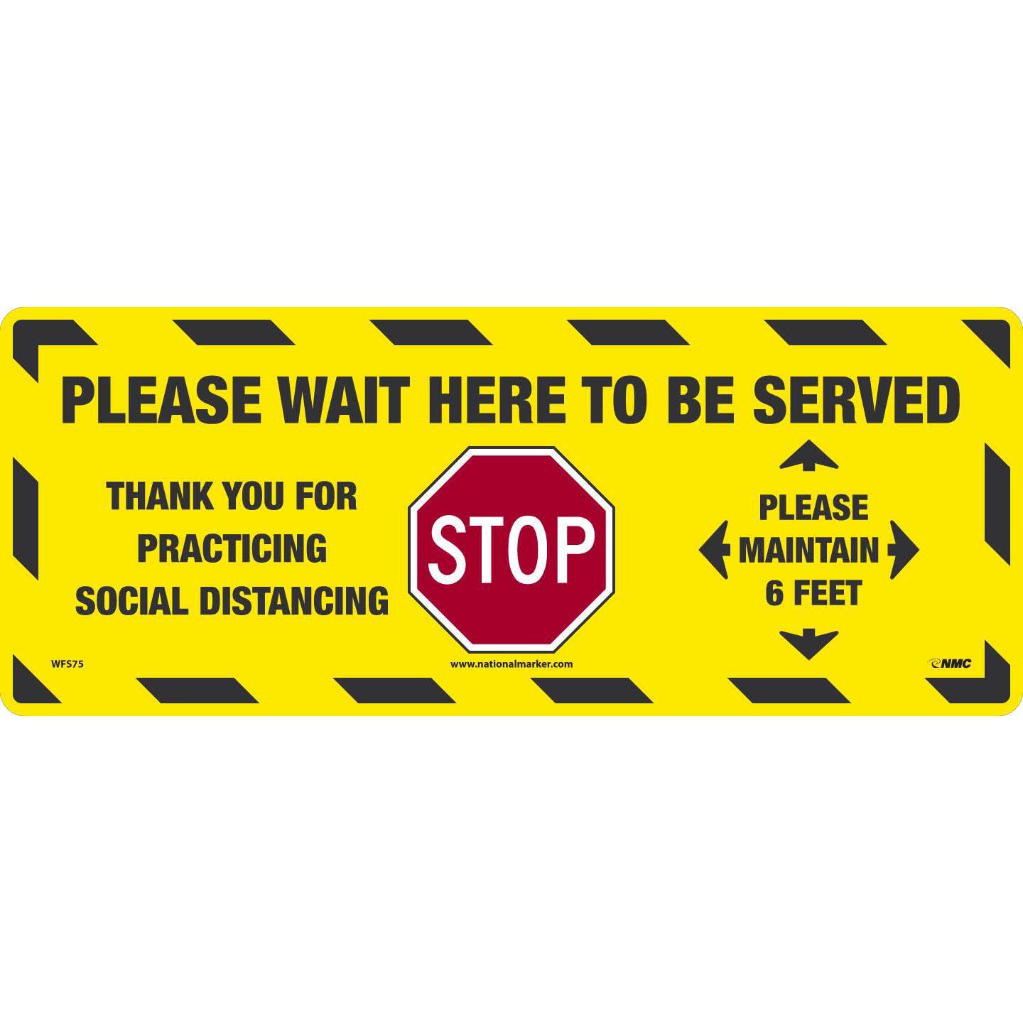 Safety Products Inc - COVID-19 "Please Wait Here To Be Served" Floor ...