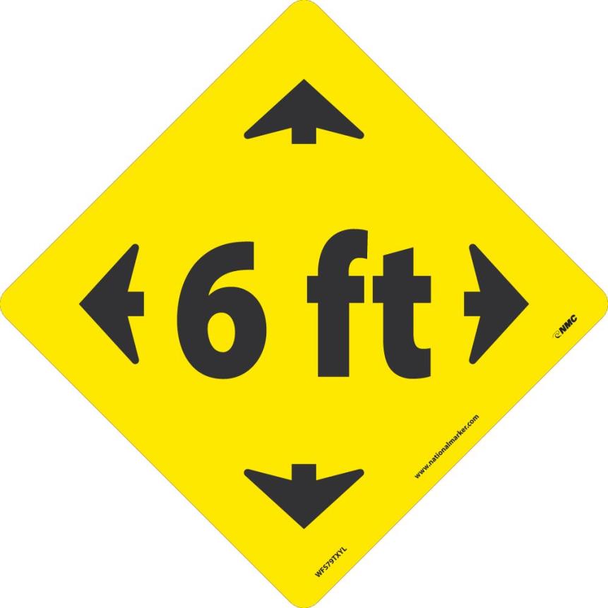 Safety Products Inc - 6 Ft Arrow Graphic Floor Sign, COVID-19